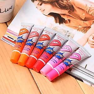 6 Colors Tattoo Magic Color Peel Off Mask Tint Long Lasting Waterproof Lip Gloss by romantic bear