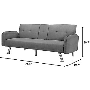HHOK Futon Sofa Bed Living Room Furniture Sets Modern Convertible Folding Lounge Couch Loveseat Daybed Upholstered Sofá for Bedroom Apartment,Home Office