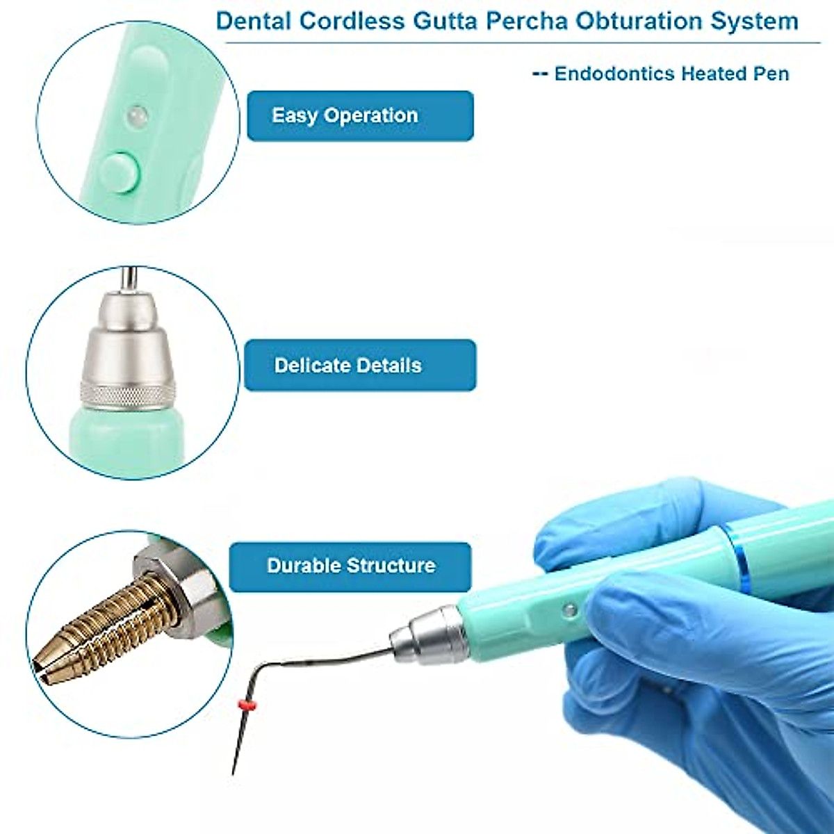 Cordless Obturation System Heated Pen for Gutta Percha with 2 Tips