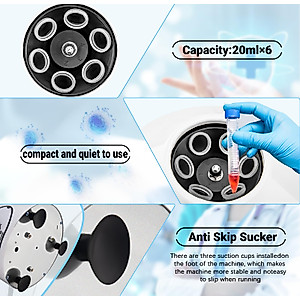 Centrifuge Machine, Lab Benchtop Centrifuges, Desktop Electric Lab Laboratory Centrifuge Machine Lab Medical Practice w/Timer and Speed Control - Low Speed,4000 RPM, Capacity 20 ML x 6-110v