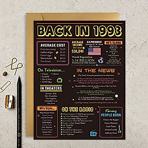 Ulbeelol Back in 1993 Card, Big 30th Birthday Card, Jumbo 30th Wedding Anniversary Card, Vintage 30 Years Anniversary Card for Husband Him...