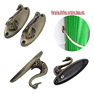 Swan Art Zinc Alloy Metal Hook Multi-Purpose Wall Coat Hook Curtain Back Hook Hook Rack Drying Rack Wall Hook (Bronze)