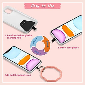 OUTXE Phone Wrist Strap - 8 × Phone Tether Tabs, 4 × Silicone Phone Bracelet Strap, Phone Wrist Lanyard Compatible with All Smartphone