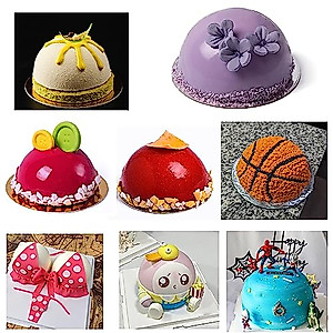 8 Inch Hemisphere, Football Cake Pan, Half Ball Cake Mold,Kids DIY 3D Soccer Birthday Cake Pan, Aluminum Alloy Nonstick Baking Tools (8 inch)