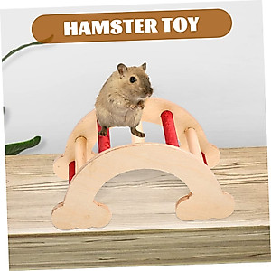 balacoo 2pcs Squirrels Wooden Castle Hamster Platform Critter Nation Small pet Toy Rabbit ramp Gerbils Climbing Ladder Parrot Decor Parrot Toys Wooden Hamster Toy Hamster Supplies to Climb