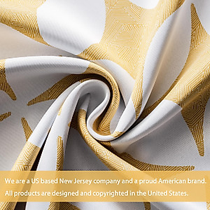 DriftAway Amelia Retro Geo Pattern Round Circle Star Print Blackout Valance Rod Pocket Curtain Single 52 Inch by 18 Inch Plus 2 Inch Header Yellow