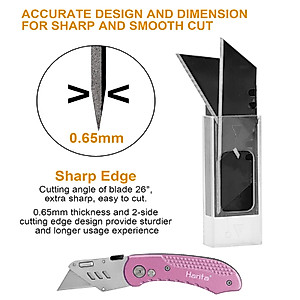 Harita 30 pcs Utility Knife Blades, Blackened SK-2 Razor Blades for Box Cutter Utility Knife, Roof Blades, Never Rust, Extra Durable, Sharper