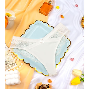 Banamic Women Floral Lace G-String Thong Panties Sexy T Back Stertchy Panties