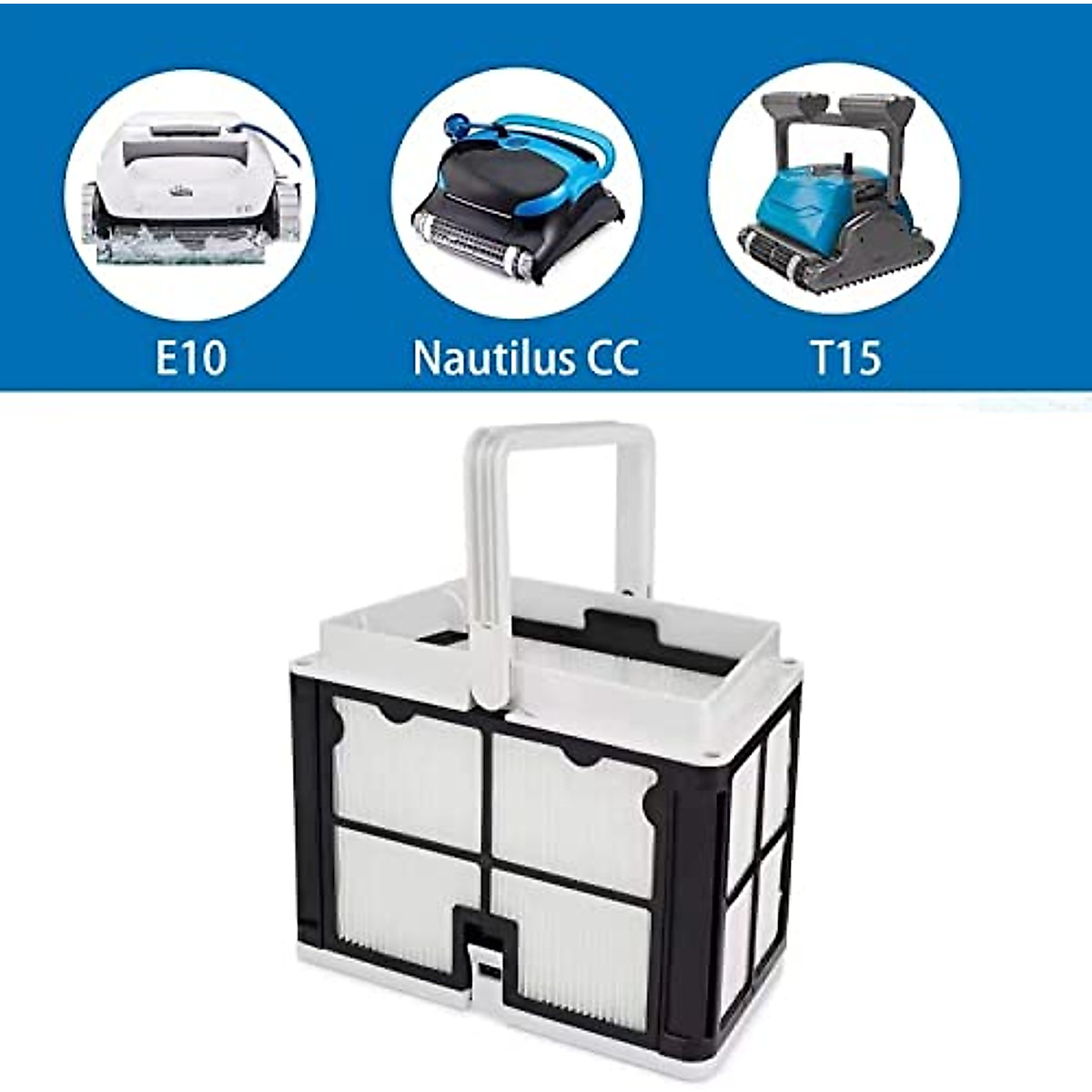 Ouxunus Ultra Fine Filter Basket Compatible with Dolphin Robotic Pool Cleaners: S50, Active 10, Echo, Nautilus CC, Encore, E10, Solo, and Advantage.Maytronics Part Number: 9991460-R1