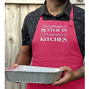 Grammy Gifts For Women Everything Is Better In Grammy's Kitchen Two Pocket Adjustable Bib Apron Heliconia