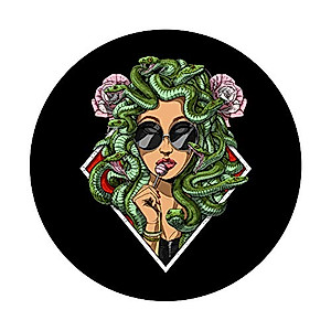 Medusa Hippie Psychedelic Snakes Greek Mythology Women PopSockets Swappable PopGrip