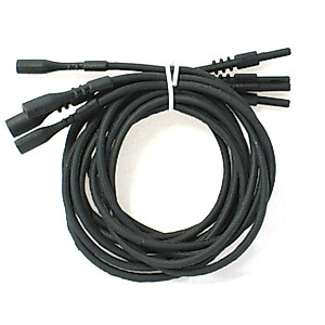 4 Black Silicone Necklace Cord 18" Funky Rubber Snap Add Pendant