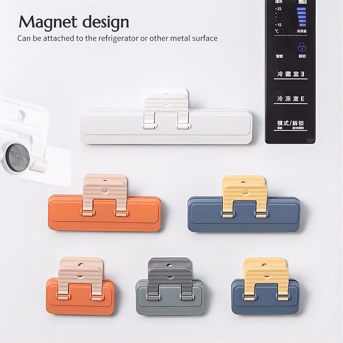 KINTEGOOD 8 PCS Upgrade Magnetic Chip Clips, Food Clips Bag Clips for Food Kitchen Clips for Food Packages, Chip Bag Clips Wide Open Bag Clips for Food Storage Chip Clips with Tight Seal Grip