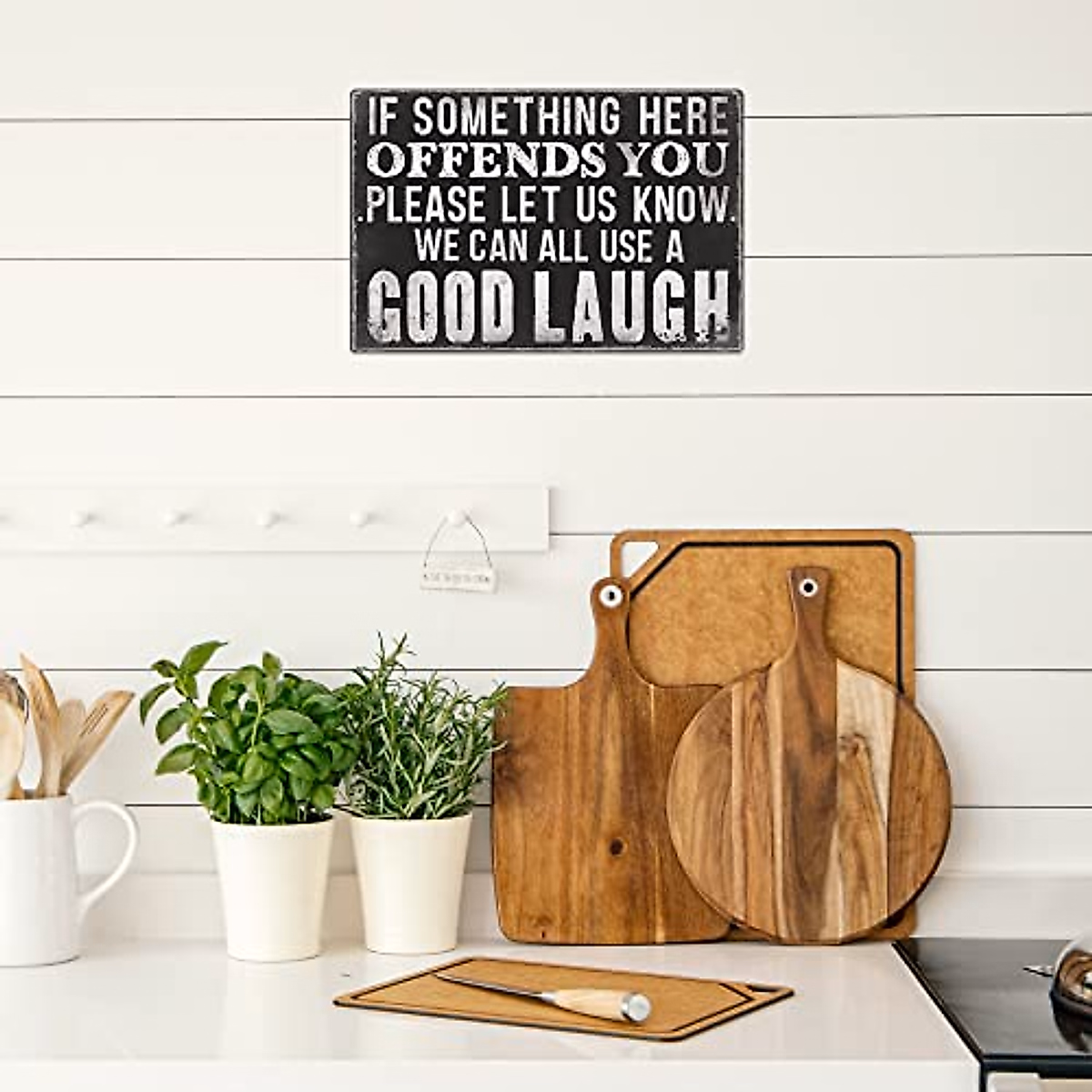 Putuo Decor Funny Sarcastic Metal Tin Sign Man Cave Bar Decor If Some Thing Here Offends You Please Let Us Know 12 x 8 Inches