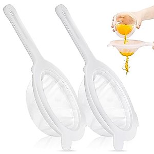 2 Pack Ultra Fine Mesh Juice Strainer Plastic Nylon Food Strainer Yogurt Mesh Strainer with Handle for Kitchen Juicing 120/200 Mesh