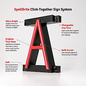 SpellBrite TEQUILA Sign for Bars & Liquor Stores | Alcohol-Related Signs with Neon Look, Red LED Light | 24.9" x 6.3"