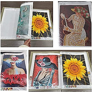A3 40 Pags Diamond Painting Storage Book,Clear Pockets Art Plastic Sleeves Protectors,Large Portfolio Folder,Art Portfolio Painting Storage Book for Diamond Painting Presentation Book. (A-Blue)