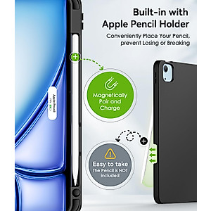 ZoneFoker Case for iPad Air 11-inch M2 (2024), iPad Air 5th/4th Generation 10.9'' (2022/2020), iPad Pro 11 (4th/3rd/2nd/1st Gen), Multi-Angle Stand Leather Cover with Pencil Holder&Pocket, Marble Blue