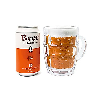 Novelty Beer Socks - Colorful Socks for Men, Made from Soft Cotton Nylon - Funny Socks for Men, Crazy Socks in Beer Can, Orange Ale