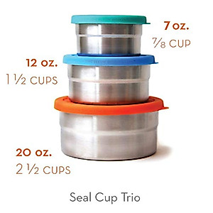 Ecolunchbox Seal Cup Trio 3-Piece Nesting Stainless Steel Leak-Proof Food Storage Containers