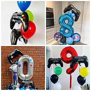 4 Pack Gamer Party Balloons Helium Foil Mylar Video Game on Balloons Video Game Controller Balloons for Boys Game Themed Party Birthday Decorations Supplies 23.6 x 15.7 Inch