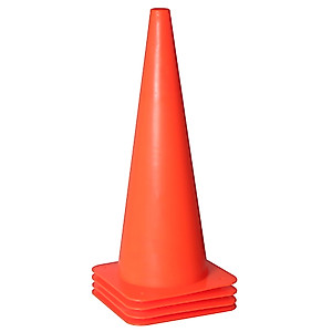 18 Inch Traffic Safety Cones, [4 Pack] Orange Parking Cones Training Cones, Plastic Cones for Indoor/Outdoor Activity & Festive Events