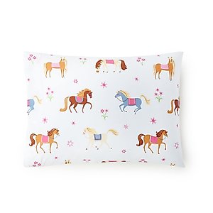 Wildkin 100% Cotton Kids Pillow Case for Boys & Girls, Soft & Breathable Fabric Pillow Cover, Kids Pillowcases Fits Standard Size Pillow, Measures 20 x 30 Inches (Horses)