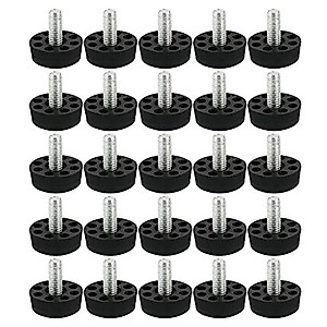 uxcell Furniture 8 Holes Adjustable Leveling Feet M8 x 17mm Thread 25pcs