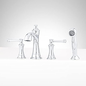 Signature Hardware 948676-LV Beasley Deck Mounted Roman Tub Filler Faucet - Includes Hand Shower, Less Valve