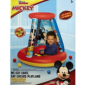 Mickey Mouse Kids Ball Pit, 1 Inflatable & 15 Soft-Flex Balls