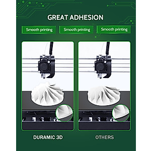 DURAMIC 3D PLA Filament 1.75mm White 1kg Spool, Jam-Free High Stifness 3D Printing Filament with Cardboard Spool, No-Tangling No-Clogging Dimensional Accuracy 99% +/- 0.03 mm