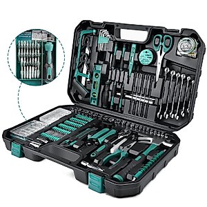 Sundpey Household Tool Kit 300-Pcs - Home Auto Repair Tool Set - Complete General Hand Tool Kits for Handyman & Precision Screwdriver Set & Wire Stripper & Metric Hex Key & Tool box Case for Men Women