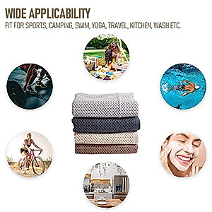 LXMOJITU 4Pack Cotton Gym Towel(13.7" x 27.5"), Yoga Sports Towel, Cool Waffle Pattern Towel for Neck and Face, Soft Breathable Absorbent Towel for Golf, Gym, Camping, Running, Workout, Kitchen