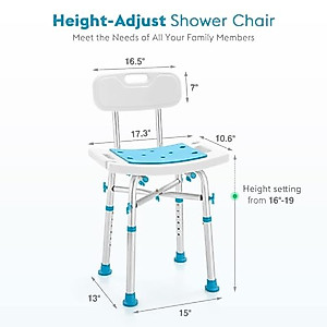 Health Line Massage Products Shower Stool for Narrow Bathtub, Small Bath Chair for Inside Shower, Heavy Duty Padded Shower Tub Seat for Bariatric, Seniors, Disabled, Handicap (Reinforced 500LB)