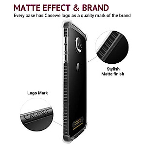 Casewe – Motorola Moto Z2 Force Flexible TPU Protective Bumper Case Cover/Compatible with Moto Mods - Black & Clear