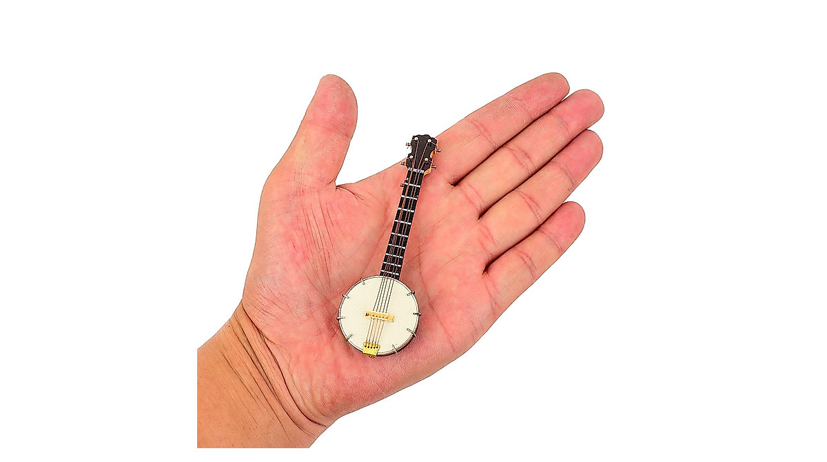 Dselvgvu Miniature Wooden Banjo - Collectible Décor