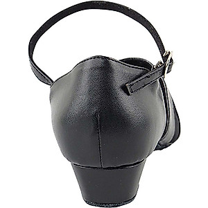 Women's Ballroom Dance Shoes Salsa Latin Practice Dance Shoes Black PU 2719FTEB Comfortable - Very Fine 1" Heel 6 M US [Bundle of 5]