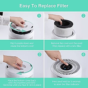 Tailulu Air Purifier Replacement Filter for D09 Air Cleaner, 3-in-1 True H13 HEPA Filter, High-Efficiency Activated Filter, 1 Pack