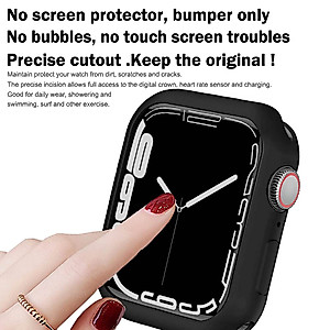 BOTOMALL Compatible with Apple Watch Bumper Case 45mm Series 9 Series 8 Series 7 Soft Flexible TPU Thin Lightweight Protective Cover for iWatch [NO Front Screen Protector]