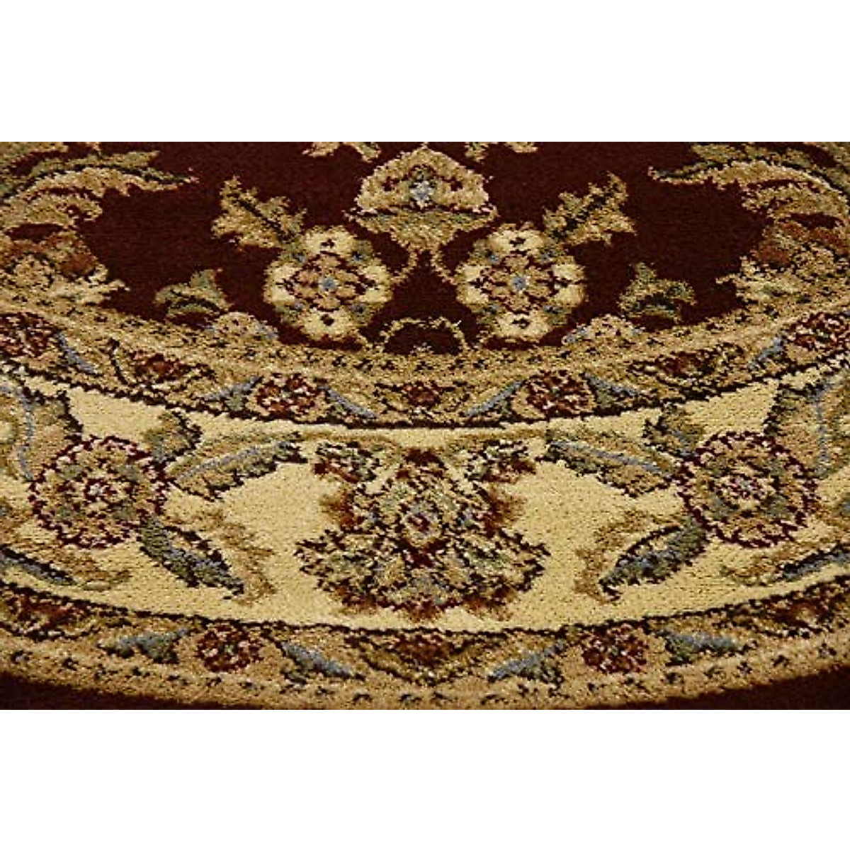 Unique Loom Voyage Collection Traditional Oriental Classic Intricate Design Area Rug (6' 0 x 6' 0 Round, Red/Tan)