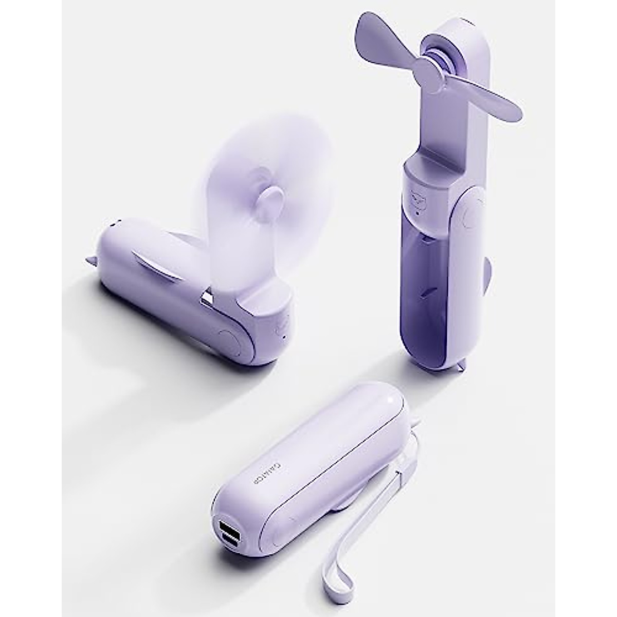 Gaiatop Portable Handheld Fan, Foldable Small Fan, Mini Hand Held Fan with USB Rechargeable 2000mAh Battery, Eyelash Fan for Girls, Travel For Women, Outdoor (Purple)