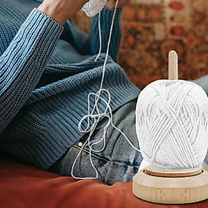 WNYNUEP Wooden Yarn Holder Dispenser for Crocheting, Portable Crochet Yarn Ball Holder for Knitting, Wool Rope Finisher Ribbon Storage Knitting Winder Embroidery Crochet Accessories