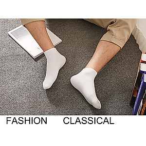 Ait fish 100% Cotton Socks for Men and Women - Thin Low Cut Ankle Socks (White)