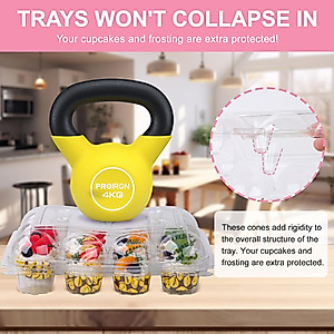 3unshine 12 Count Cupcake Containers - Pack of 15, Durable and Stackable Clear Plastic Cupcake Boxes