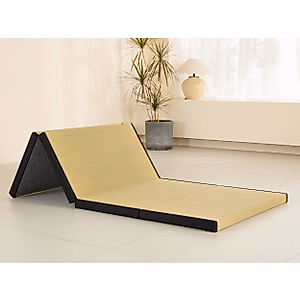 MustMat Thick Tatami Mat Twin XL Floor Mattress Japanese Tatami Bed with Storage Bag 39 x 80 x 2 in (Black)