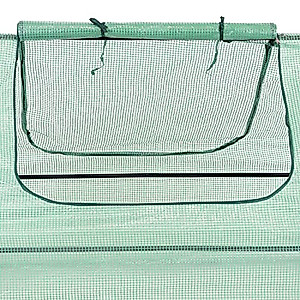 Sunnydaze 2' x 2' Steel Raised Garden Bed with Mini Greenhouse - Outdoor Greenhouse Kit - 2 Zippered Doors - Green