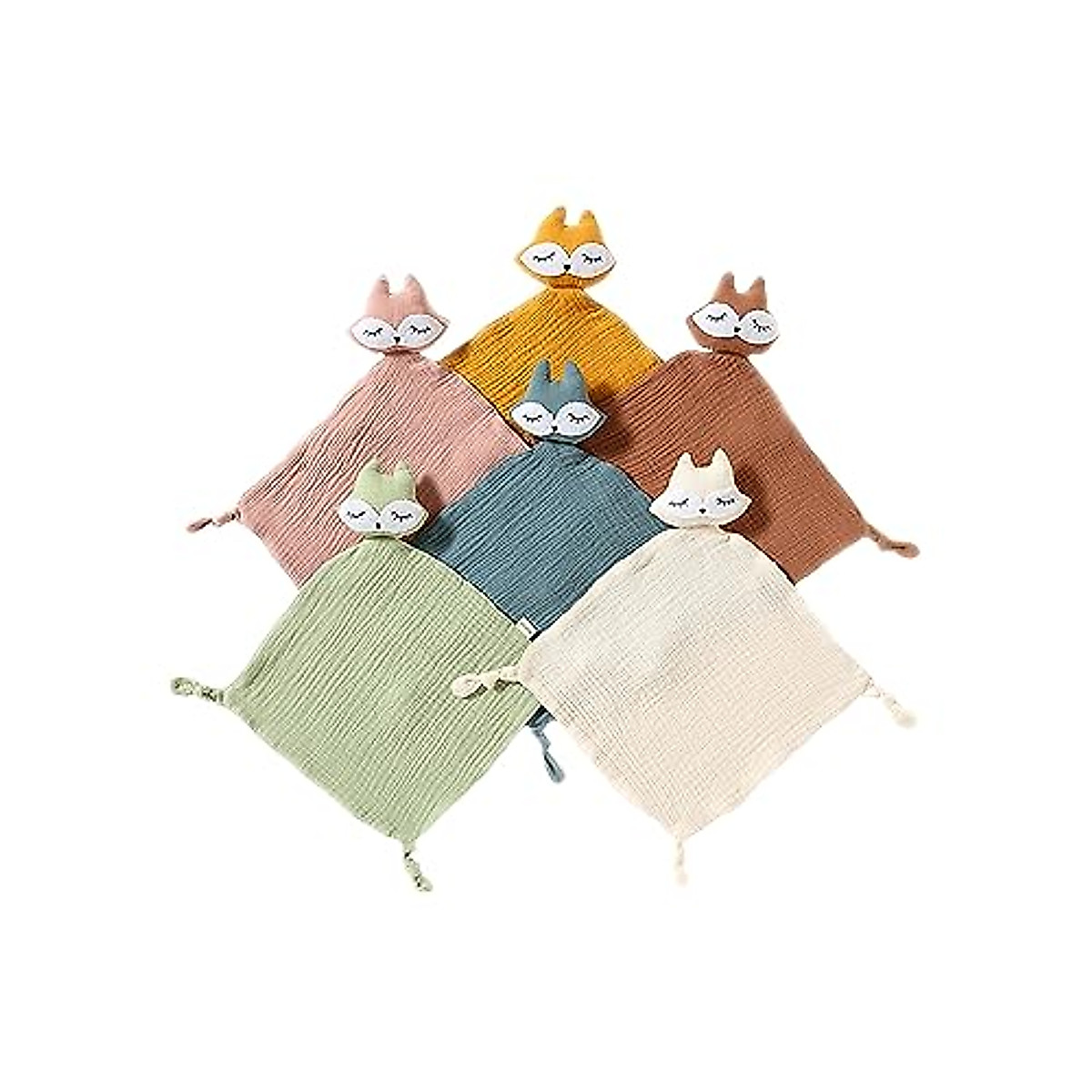 FOMAISELF Baby Comforting Security Blanket, Baby Sleeping Toy Soft Baby Comforter Toy, Soft Cotton Muslin Baby Comfort Blanket for Girls Boys Newborn Infant, Pink