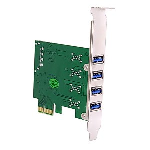 ChenYang 4 Port PCI-E 1X to 4 USB 3.0 HUB PCI Express Expansion Card Adapter with 80/120mm PCI-E Slot Bracket