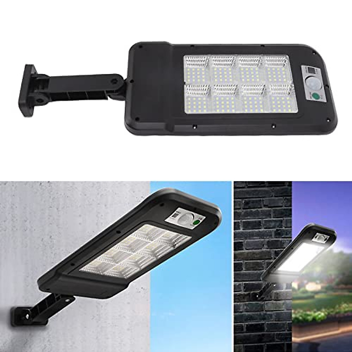 Solar Powered Street Lamp, Human Body Induction Wall Lights, Outdoor Waterproof Remote Control LED Wall Light, Sensitive Motion Detection Function for Backyard Garden Garage