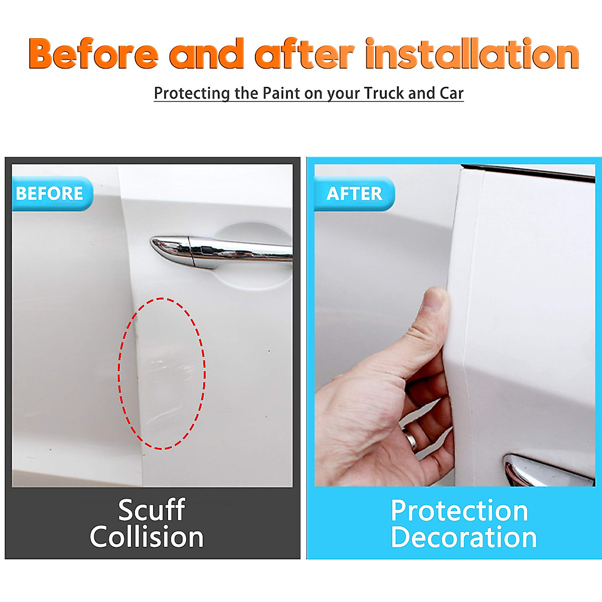 Universal Car Door’s Collision-Proof Strips Car Door Edge Guards Anti-Collision Adhesive Strip Invisible Transparent Bumper, Scratch-Resistant Body, Protect Car Door, Rear Bumper(33Ft x 2.8In)